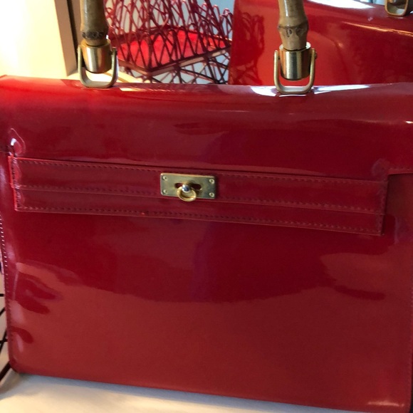 Bags | Charles Hubert Vintage Purse Red Patten Leather | Poshmark